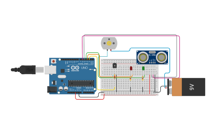 Circuit design Hand sanitizer using Arduino - Tinkercad
