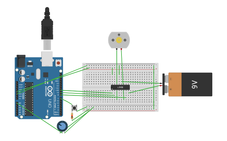 Circuit Design Dc Motor Speed And Direction Control Tinkercad