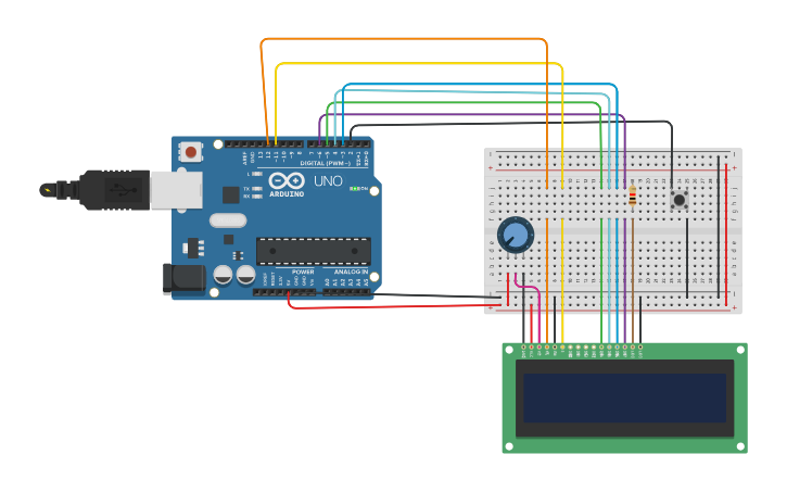 Circuit design lcd screen - Tinkercad