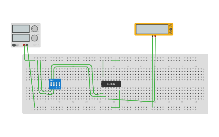 Circuit design XOR - Tinkercad