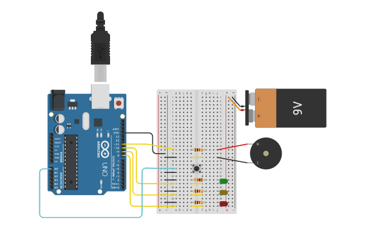 Circuit design medical fridge - Tinkercad