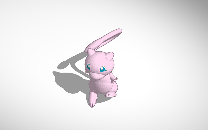 3D design Mew from "Pokémon" - Tinkercad