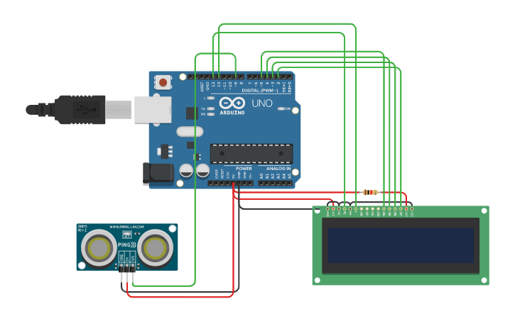 Circuit design Varun Menon - 19BCE1438 - Exp 4 - LCD with Ultrasonic ...