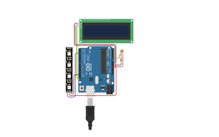 Circuit Design Photoresistor Turn On Neopixel Tinkercad