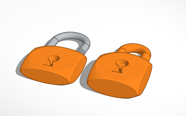 3D design gembok - Tinkercad