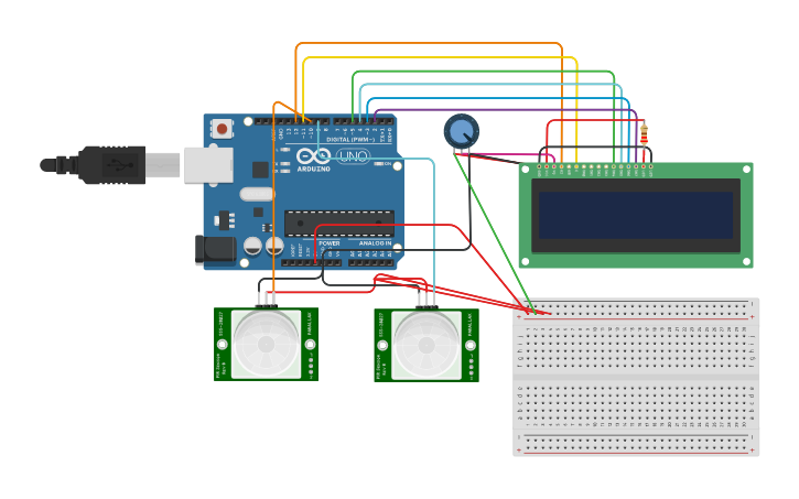 Circuit design Copy of Human Counting System - Tinkercad