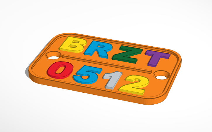 3D design M365 plate customization - Tinkercad