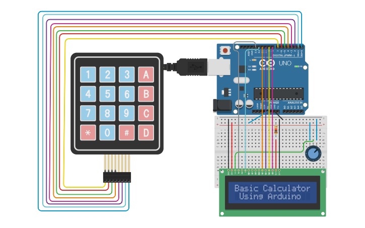 Circuit design Arduino Calculator - Tinkercad