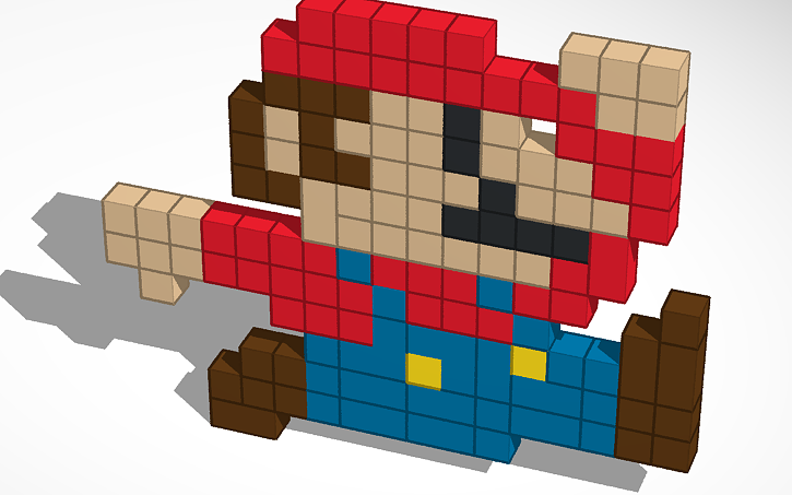 3D design Mario Pixel Art - Tinkercad