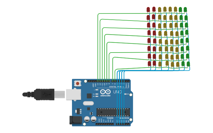 Circuit design 8x8 Matrix - Tinkercad