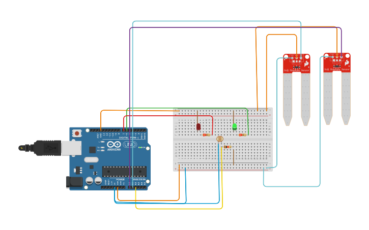 Circuit design Sensor de Humedad - Tinkercad