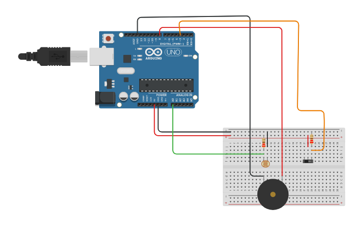 Circuit design prueba buzzer | Tinkercad