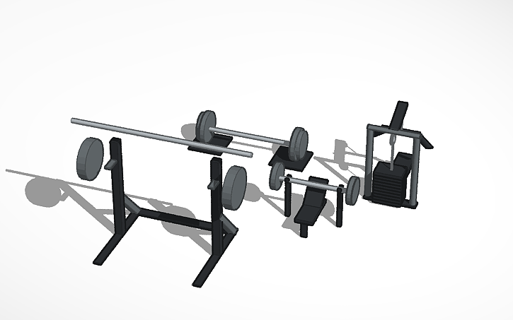 3D design GYM (gimnasio) - Tinkercad