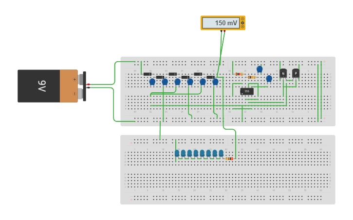Circuit design LED DRIVER + 555 + PUSH-PULL - Tinkercad