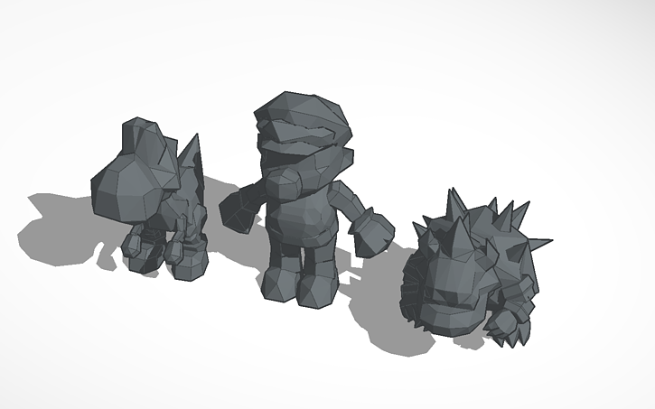 3D design Low Poly Mario Characters | Tinkercad
