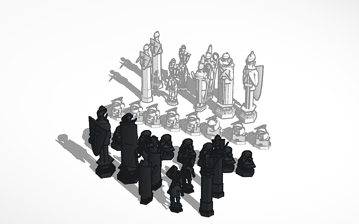3D design Harry potter wizard chess set - Tinkercad