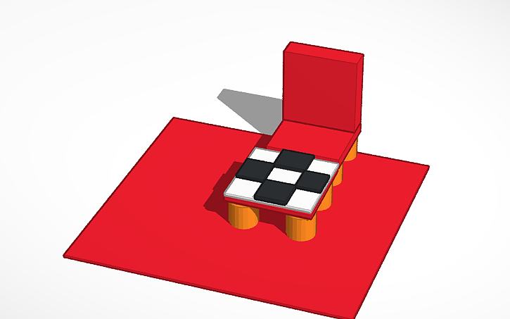 3D design checkerbord tabl and chair | Tinkercad