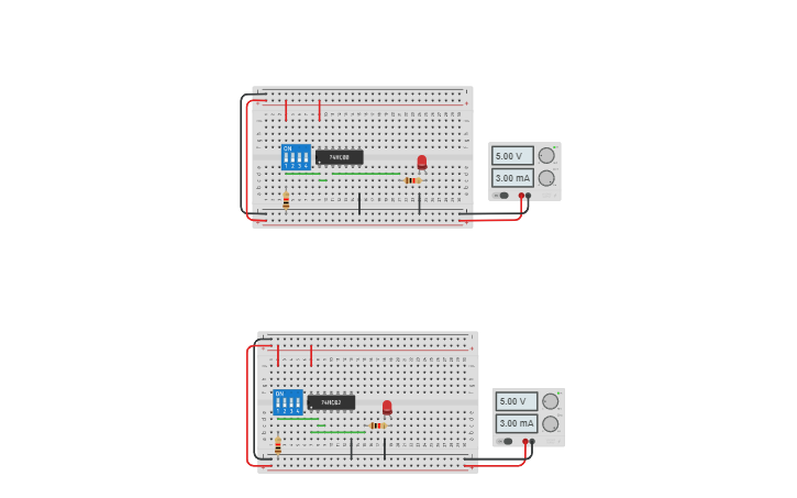 Circuit design NOT/Inverter Gate as Universal Gates (7400, 7402 ...