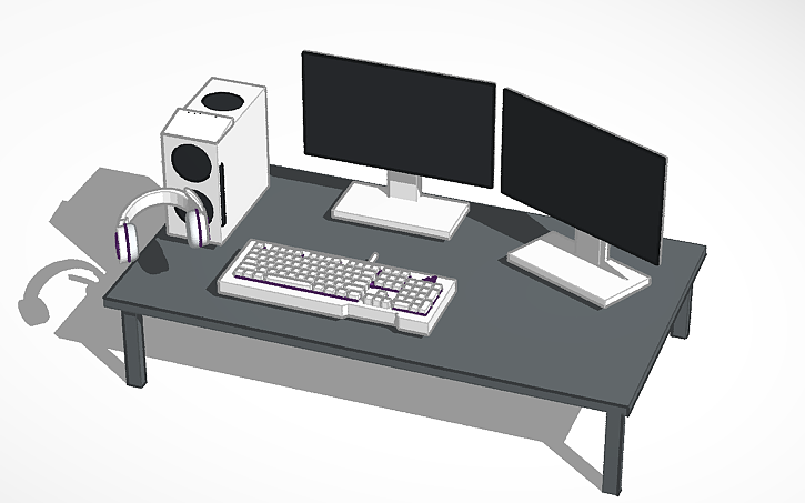 3D design Modern Gaming setup - Tinkercad