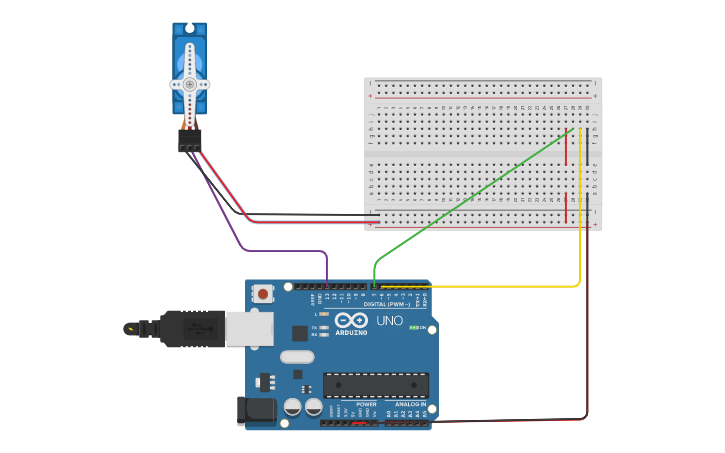 Circuit design Tacho de basura - Tinkercad