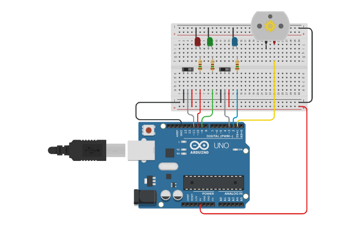 Circuit design Lavavajillas - Tinkercad