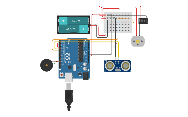 Circuit design Automatic water dispenser - Tinkercad