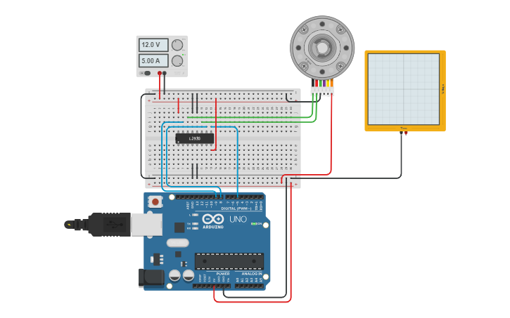 Circuit design Encoder PID Control - Tinkercad