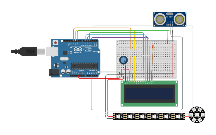 Circuit Design Monitoramento Com Sensor De Presença Tinkercad