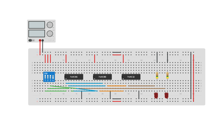 Circuit Design Full Adder Tinkercad