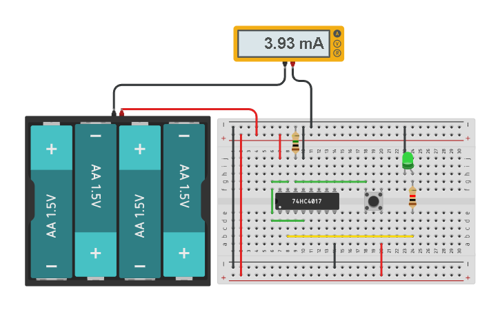 Circuit design circuito latch con cd4017 - Tinkercad