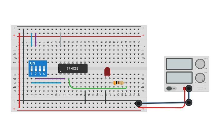 Circuit design OR GATE - Tinkercad
