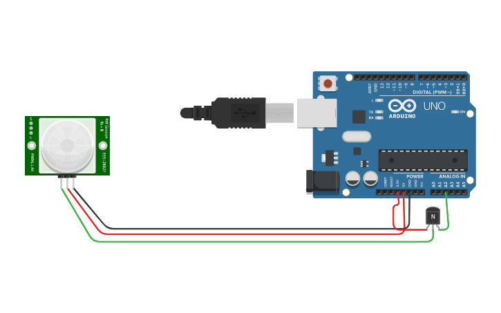 Circuit design Pest detector with grapher - Tinkercad