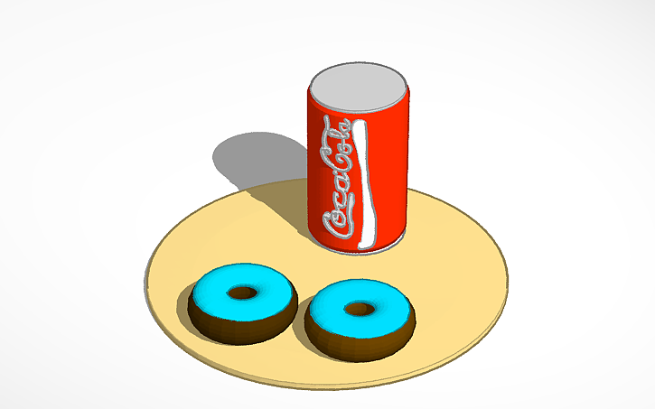 3D design Snack Time 12. Coca'Cola & Donuts. - Tinkercad