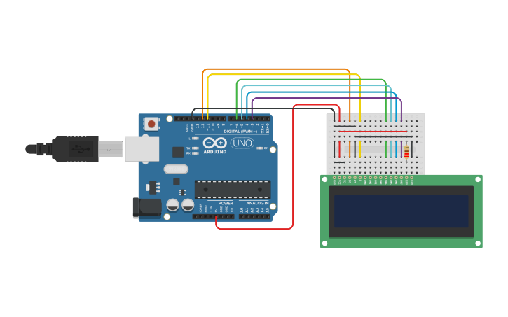 Circuit design Arduino to LCD Circuit - Tinkercad