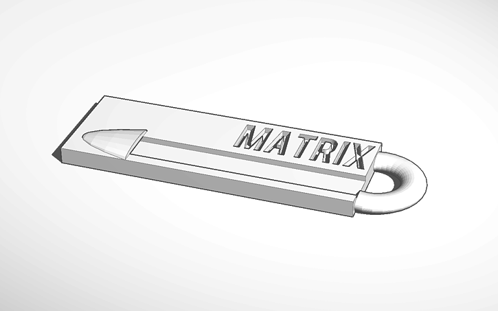 3D design matrix key chain - Tinkercad