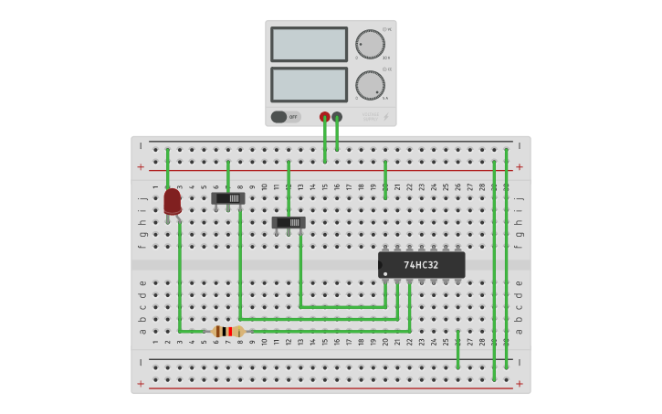 Circuit design OR Gate | Tinkercad
