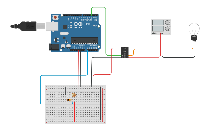 Circuit design Automatic Street Light - Prajwal Pradhan | Tinkercad