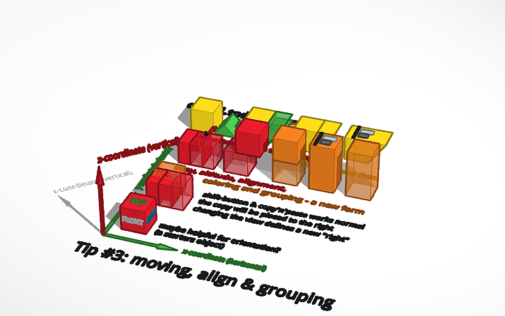 3D design Tip #3: move, align, group - Tinkercad