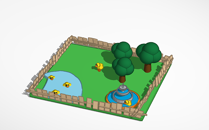 3D design cute park - Tinkercad