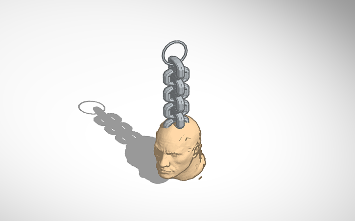 3D design The Rock keychain - Tinkercad