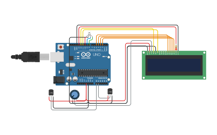 Circuit design humedad y temperatura - Tinkercad