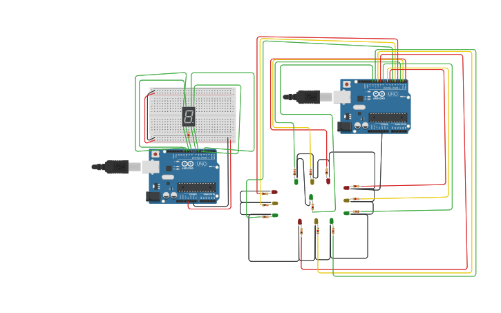 Circuit design SMART TRAFFIC CONTROL SYSTEM - Tinkercad