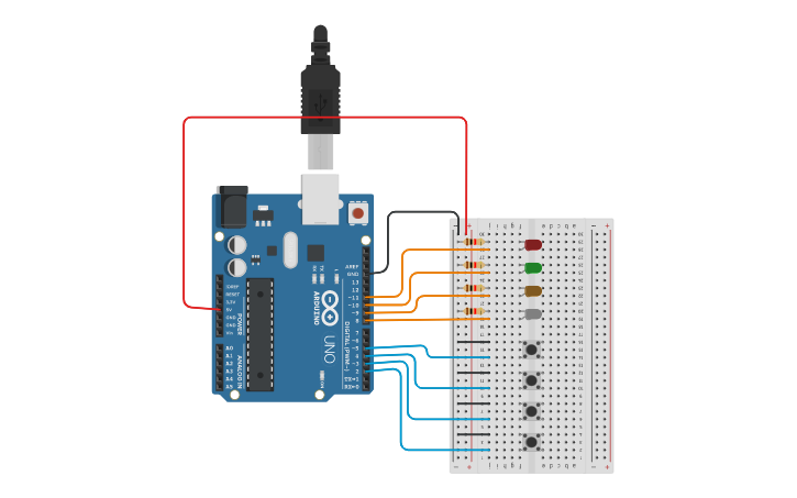 Circuit design Washing Machine - Tinkercad