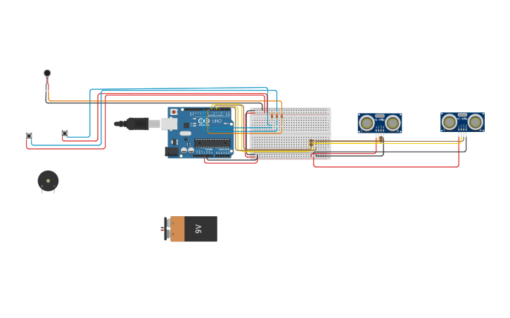 Circuit design Smart Cane - Tinkercad