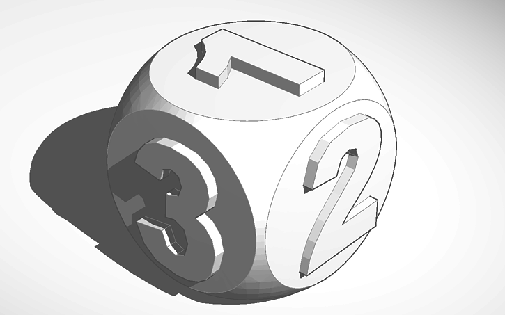 3D design 6 sided dice | Tinkercad