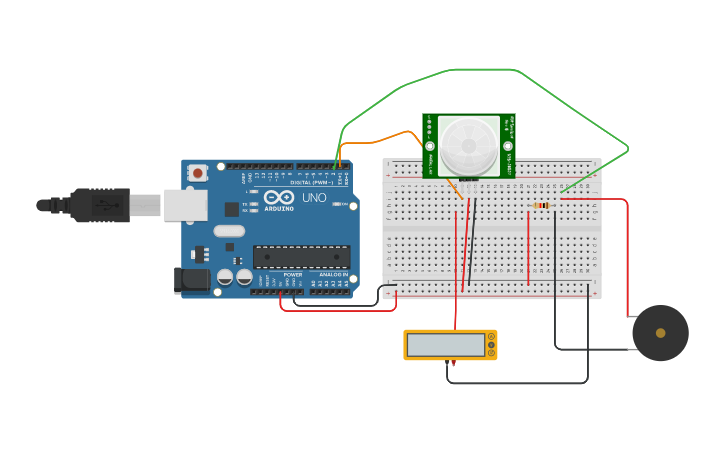Circuit design pir Sensor - Tinkercad