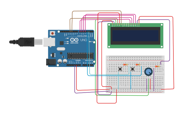 Circuit design LCD | Tinkercad