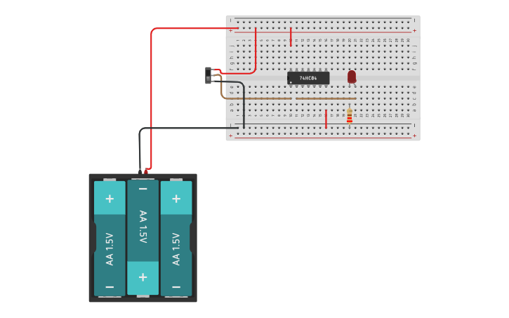 Circuit design NOT Gate ic | Tinkercad