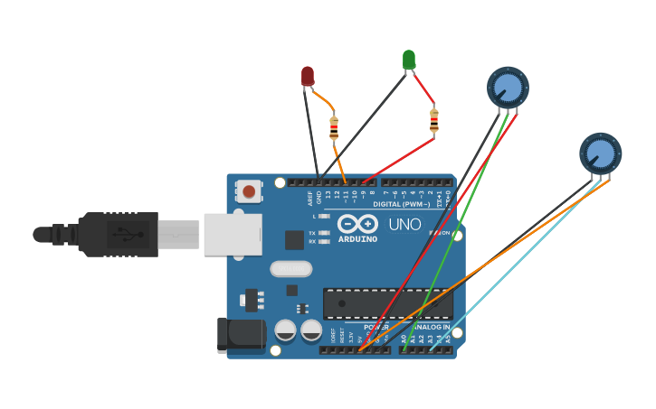 Circuit design led PWM - Tinkercad