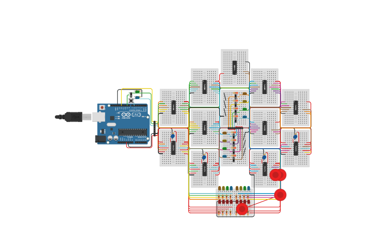 Circuit design Flip-Flops to Shift Registers (Part 3 of 3) v2.0 - Tinkercad